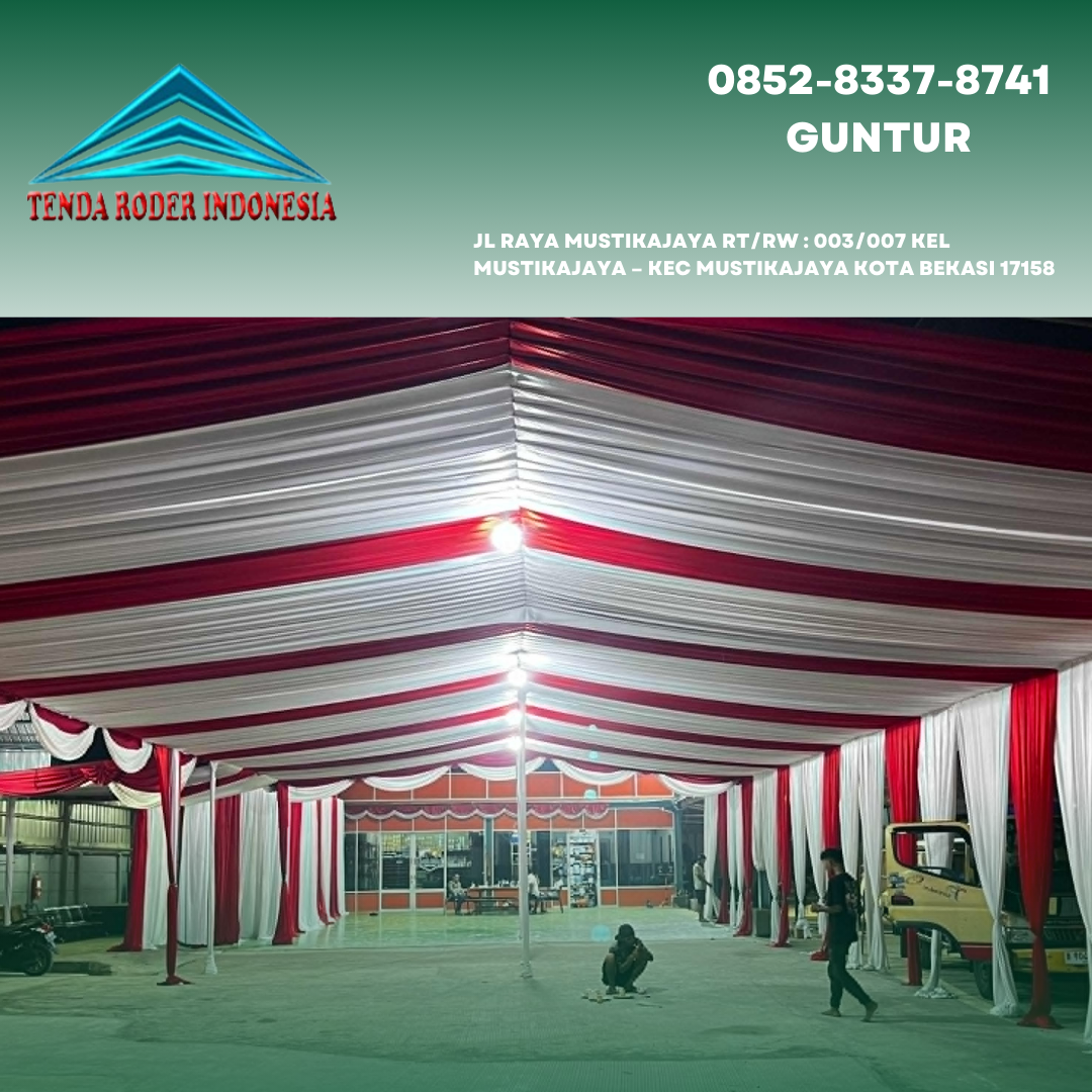 Pusat Sewa Tenda Roder Dekorasi Serut Merah Putih di